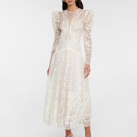 Zimmermann | Dresses | Zimmermann Prima Embroidered Midi Dress Black ...